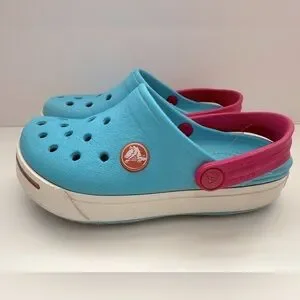 CROCS | Shoes | Kids Blue And Pink Crocs Size 11 | Poshmark